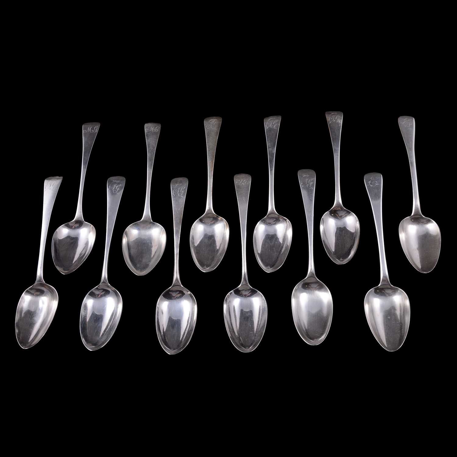 Lot 137 - Twelve Georgian silver table spoons,