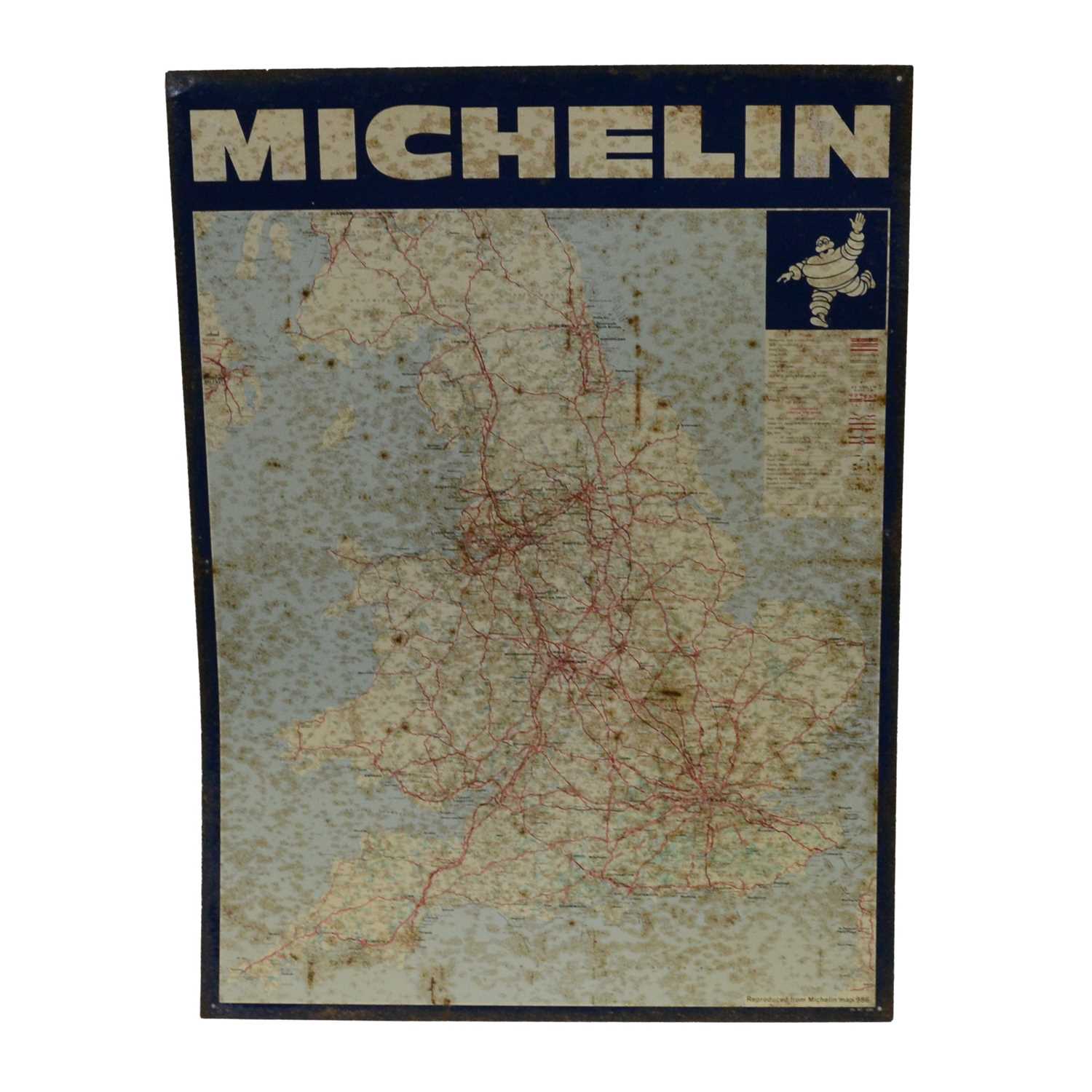 Lot 238 - Motoring Interest - A Michelin tin wall map,