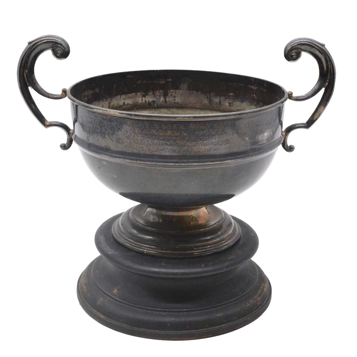 Lot 216 - Silver trophy, campana form,