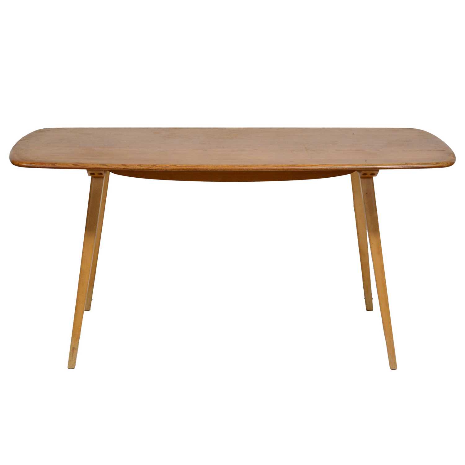 Lot 188 - Ercol elm and beech dining table and six