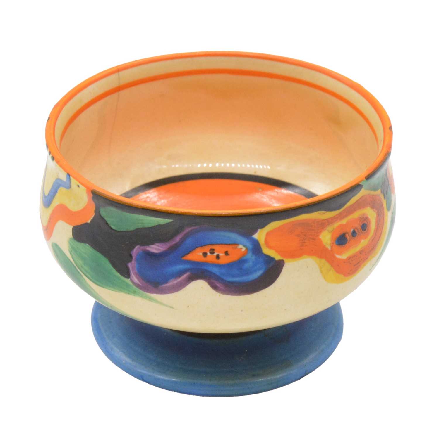 Lot 82 - Clarice Cliff, 'Garland' pattern sugar bowl