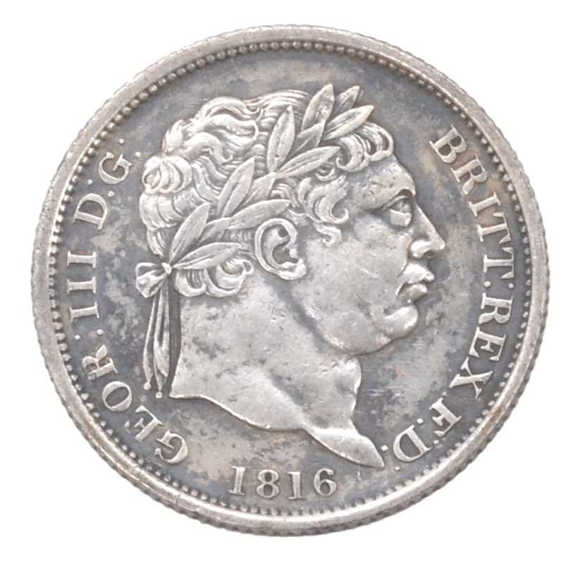 Lot 159 - George III shilling coin, 1816.
