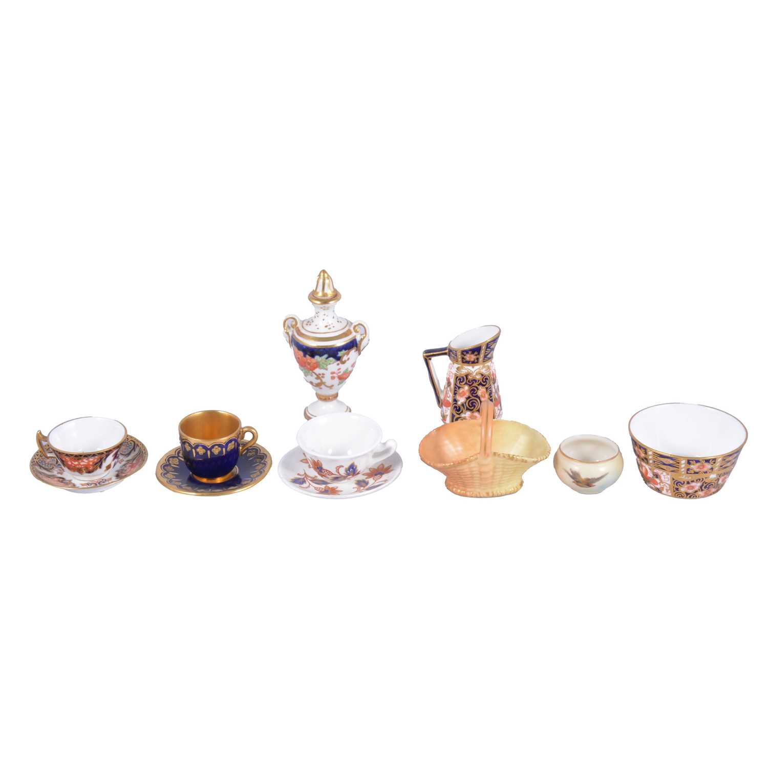 Lot 47 - A collection of English porcelain miniatures