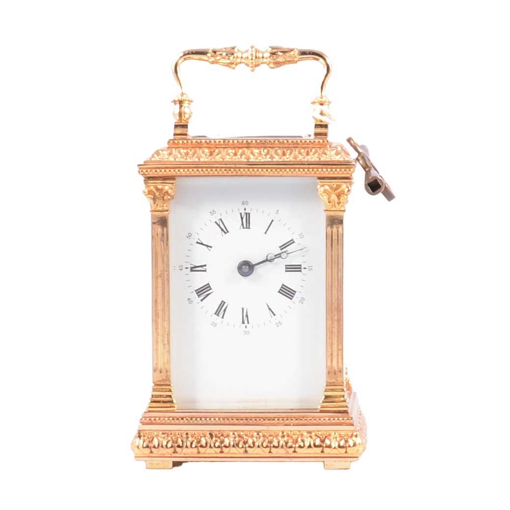 Lot 135 - Modern English carriage clock, timepiece