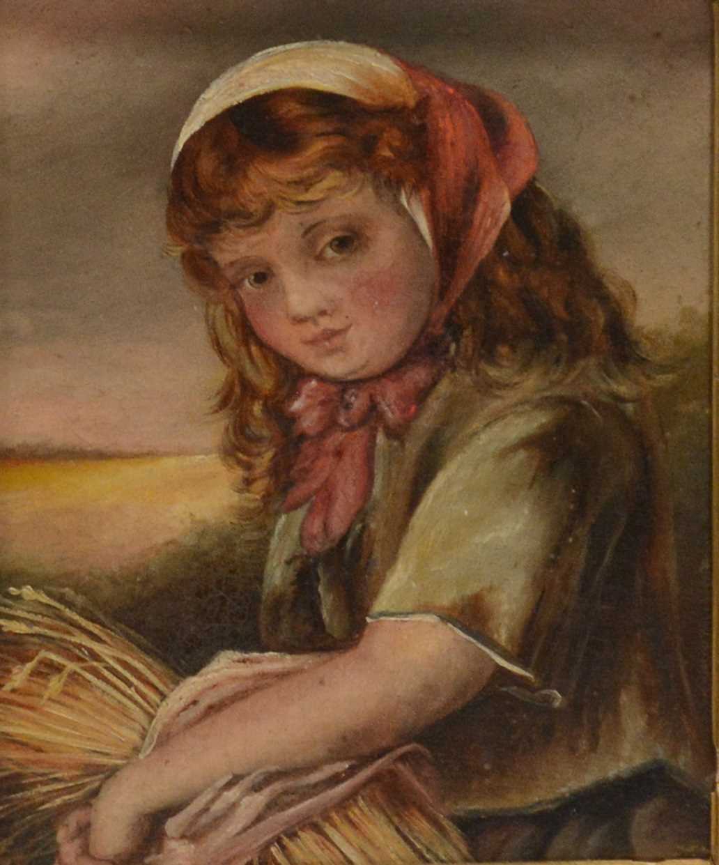 Lot 269 - Ascribed to Loppé, Girl with a wheatsheaf