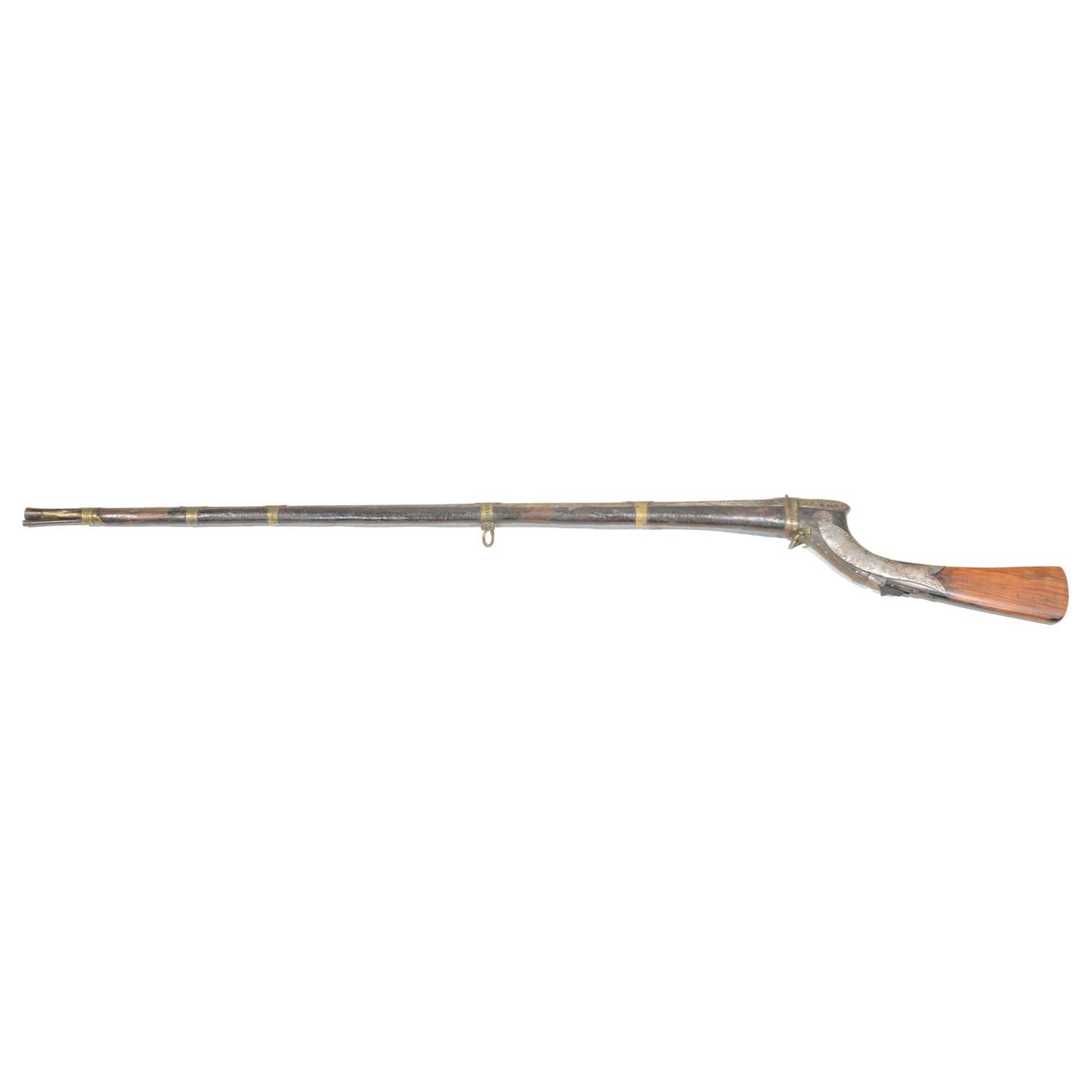 Lot 207 - Old Indian matchlock rifle,