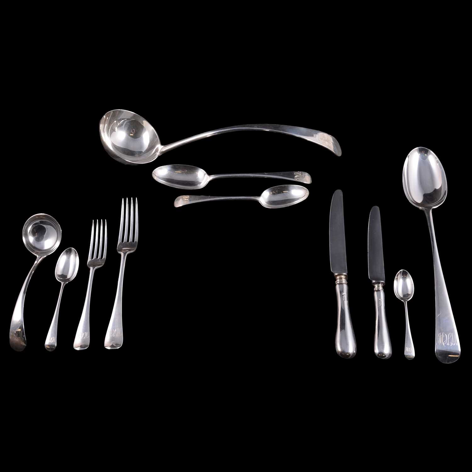 Lot 55 - Canteen of silver cutlery,