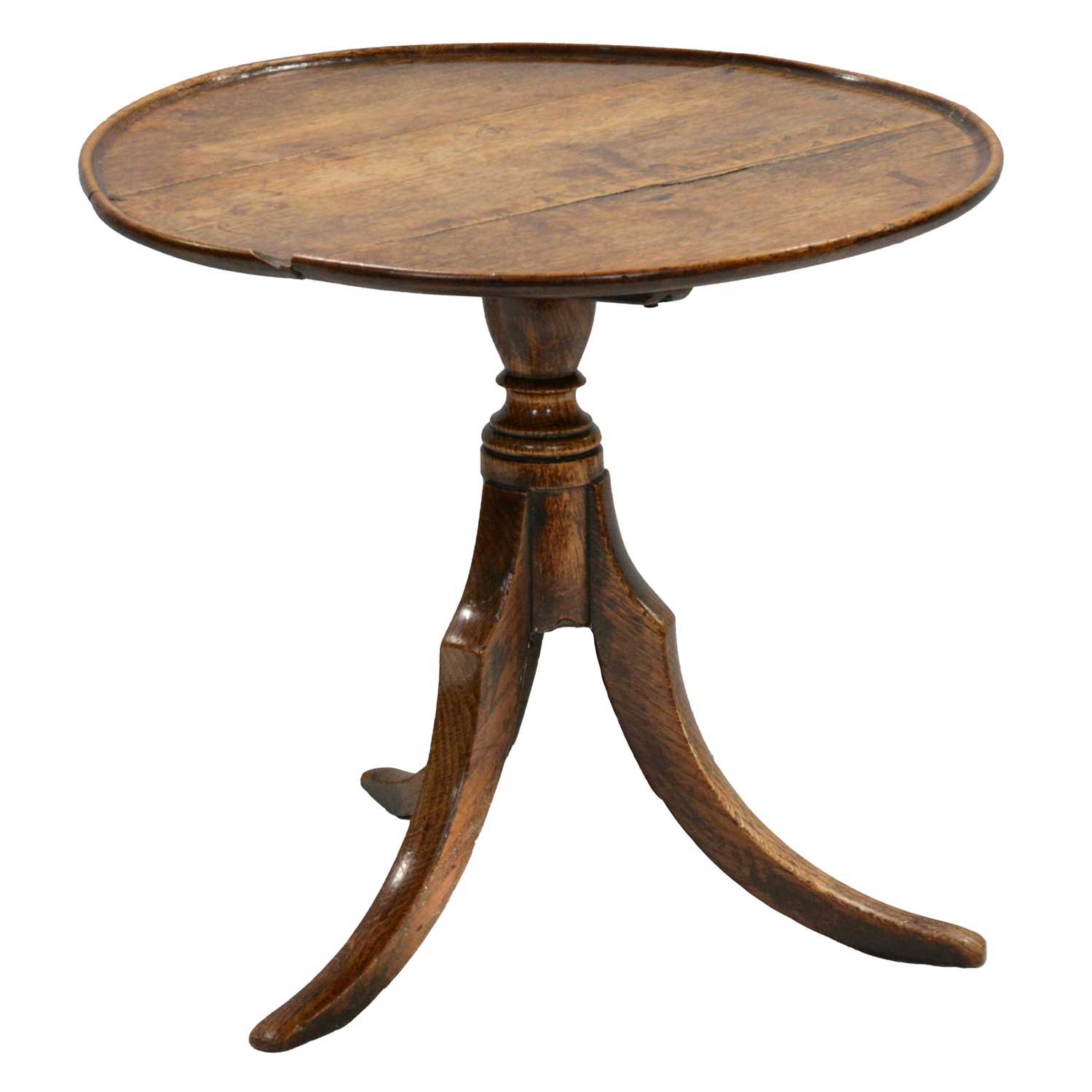 Lot 358 - Oak tripod table, and two other tripod