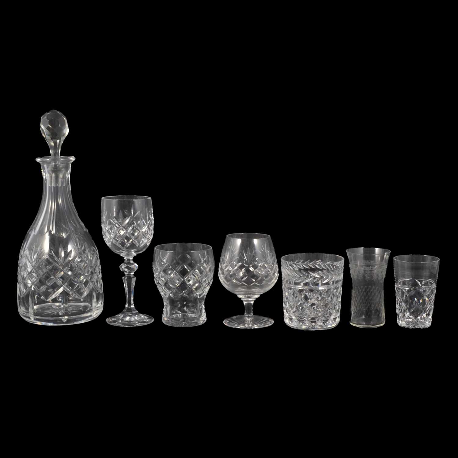 Lot 93 - Two boxes of crystal glassware, including