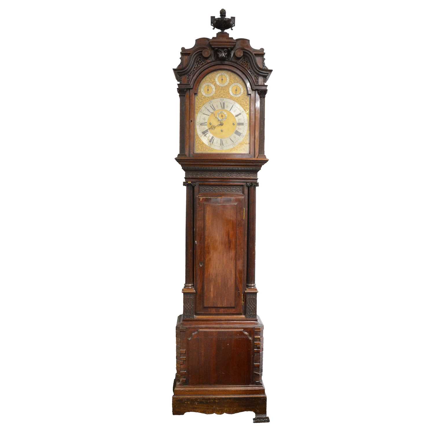 Lot 321 - Edwardian mahogany longcase clock, of large