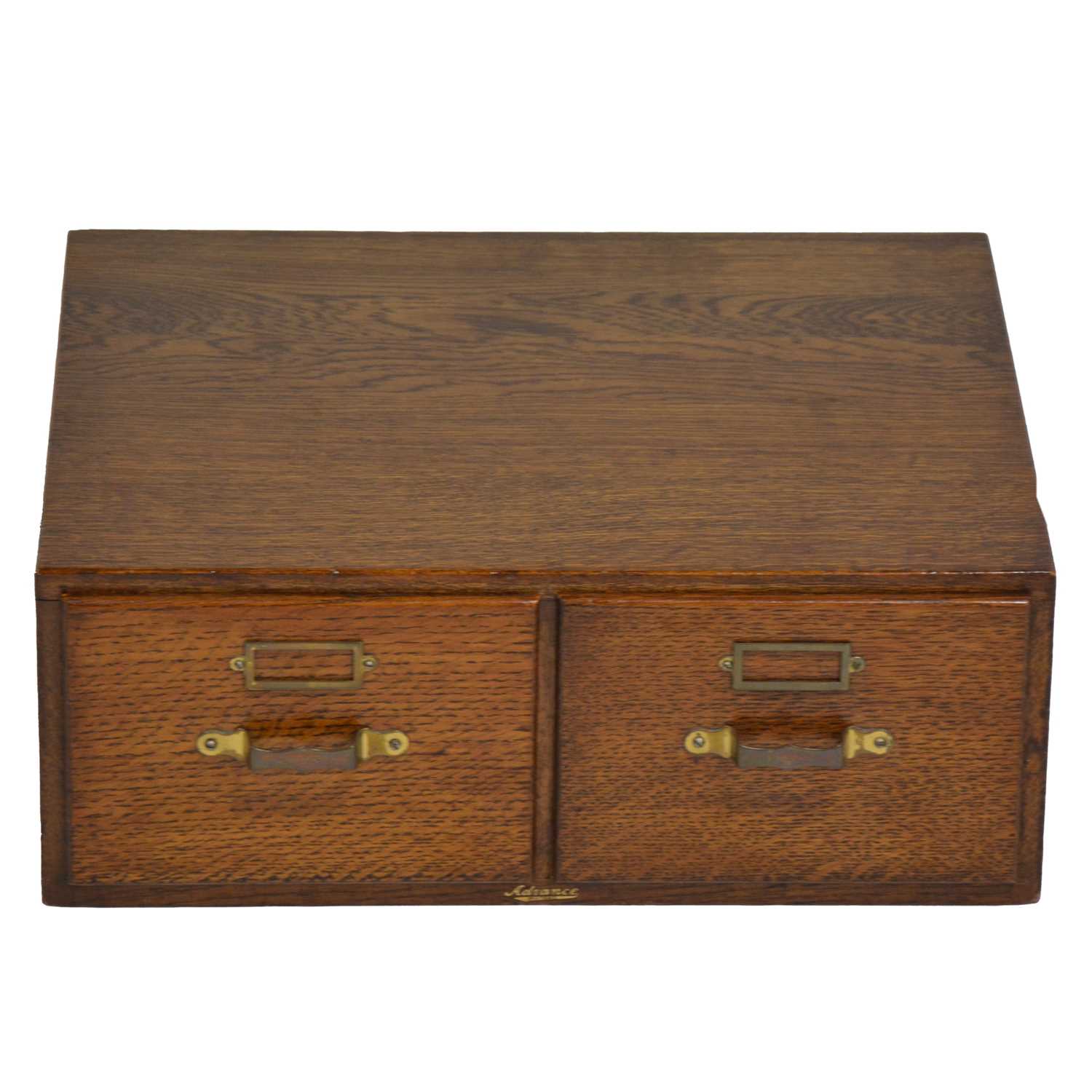 Lot 334 - Set of oak filing drawers,