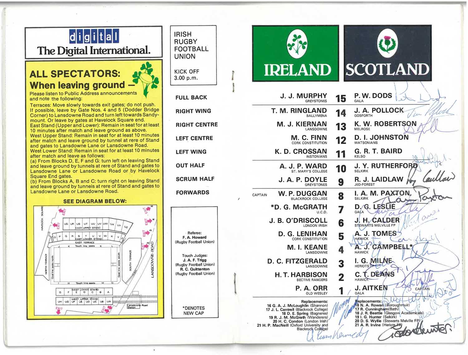 Lot 181 - A collection of Rugby Union programmes,