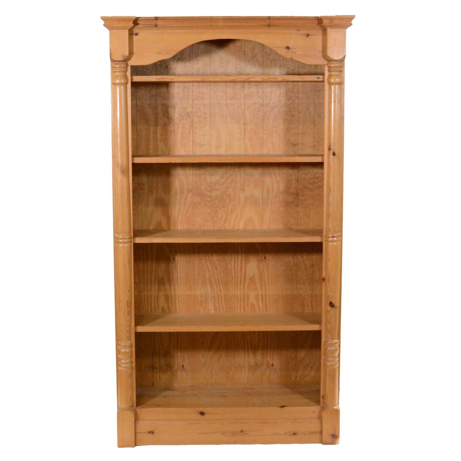 Lot 387 - Modern pine open bookcase,