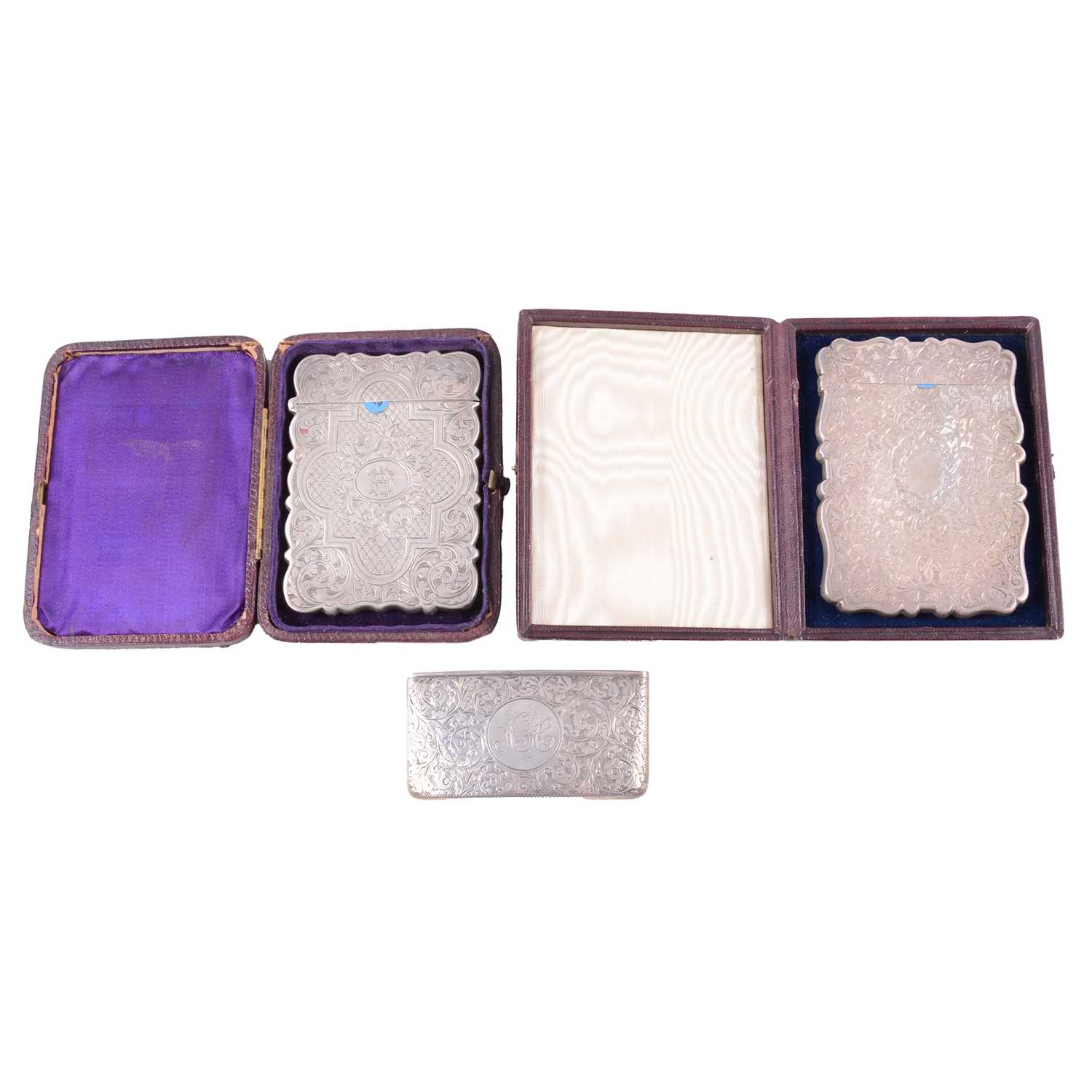 Lot 287 - Three silver card cases,