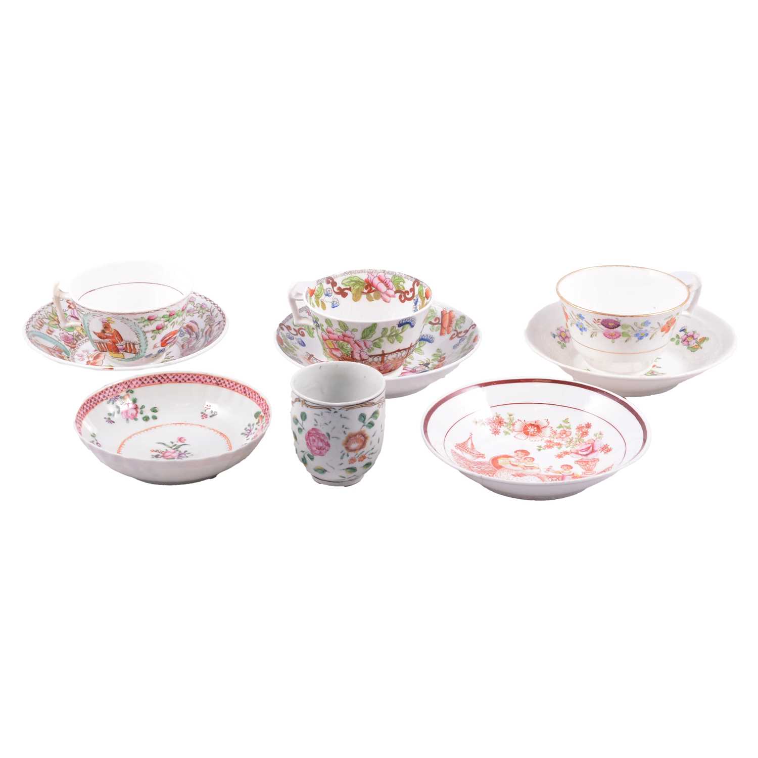 Lot 109 - Collection of 19th century polychrome tea