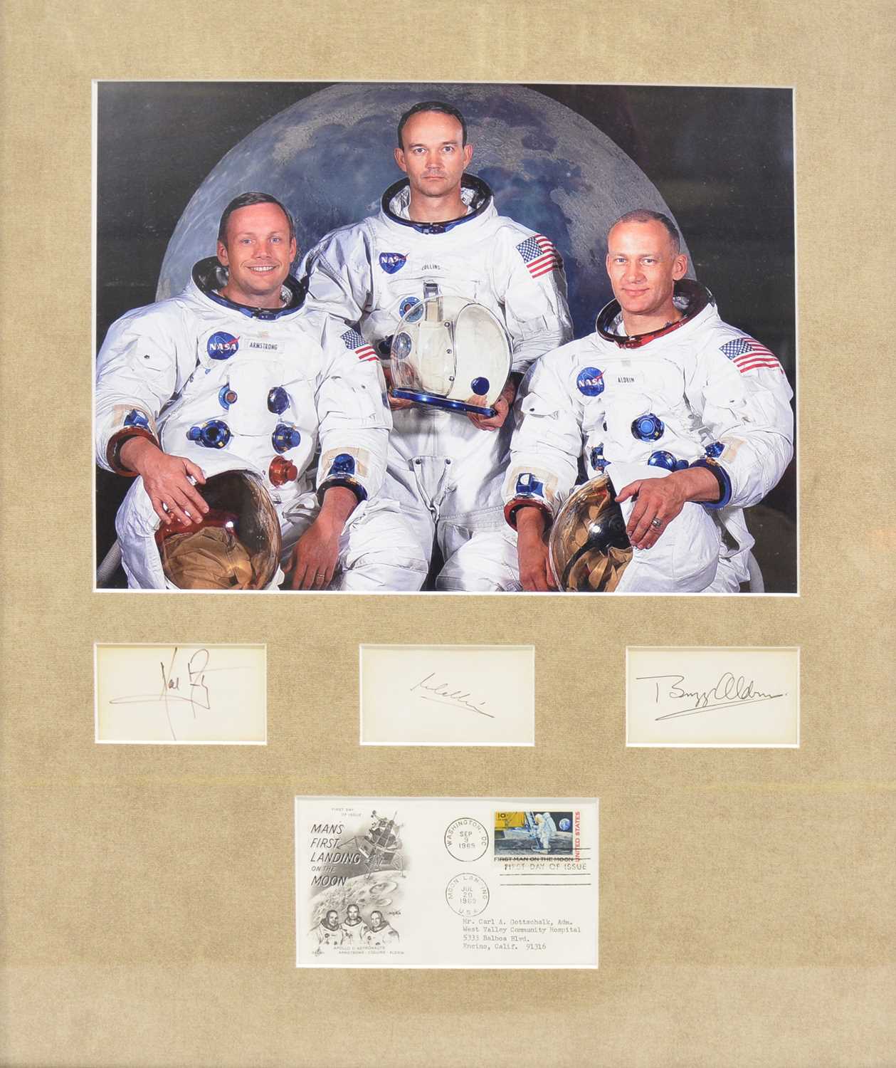 Lot 342 - Framed set of APOLLO 11 astronauts