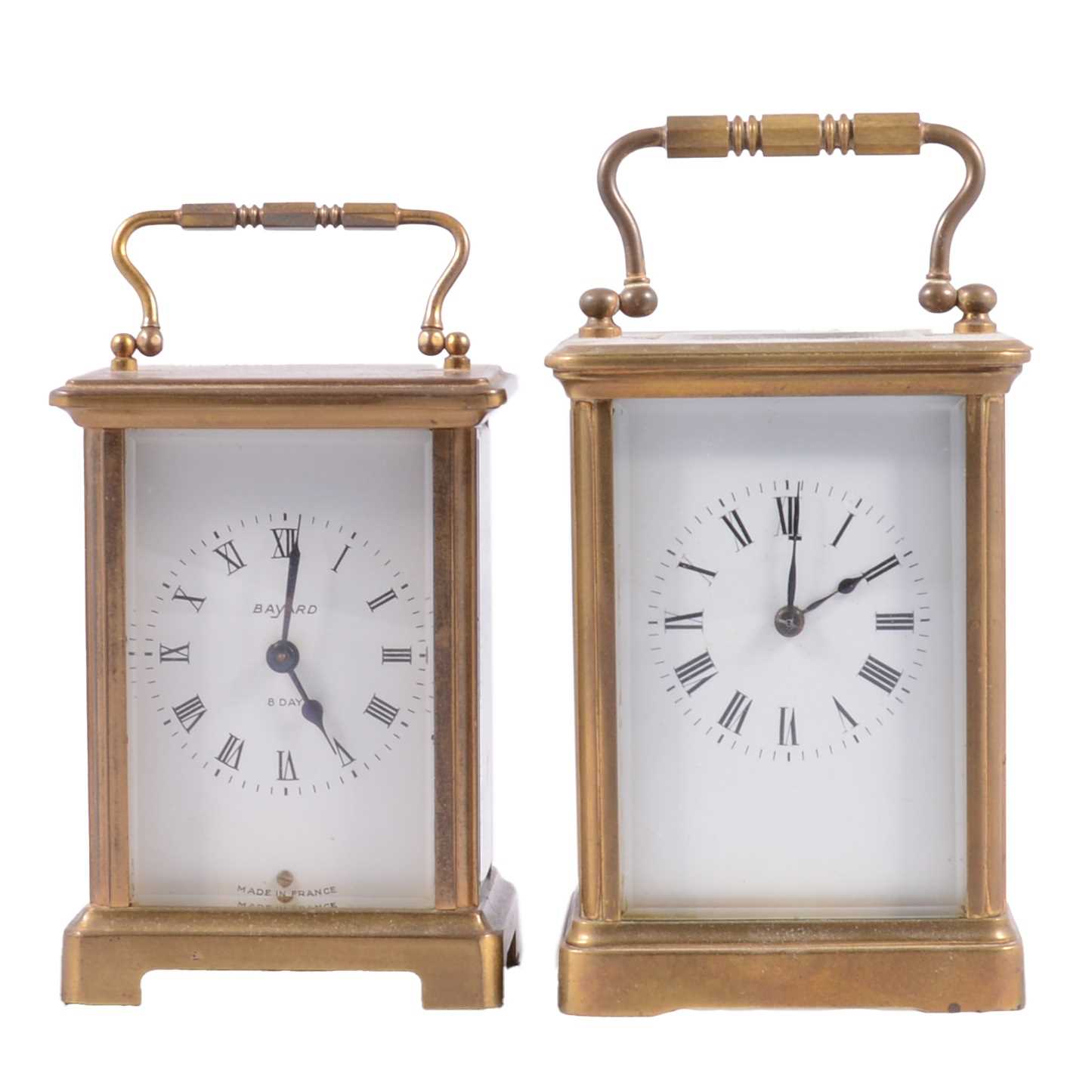 Lot 163 - A twin train wall clock, a Bayard brass