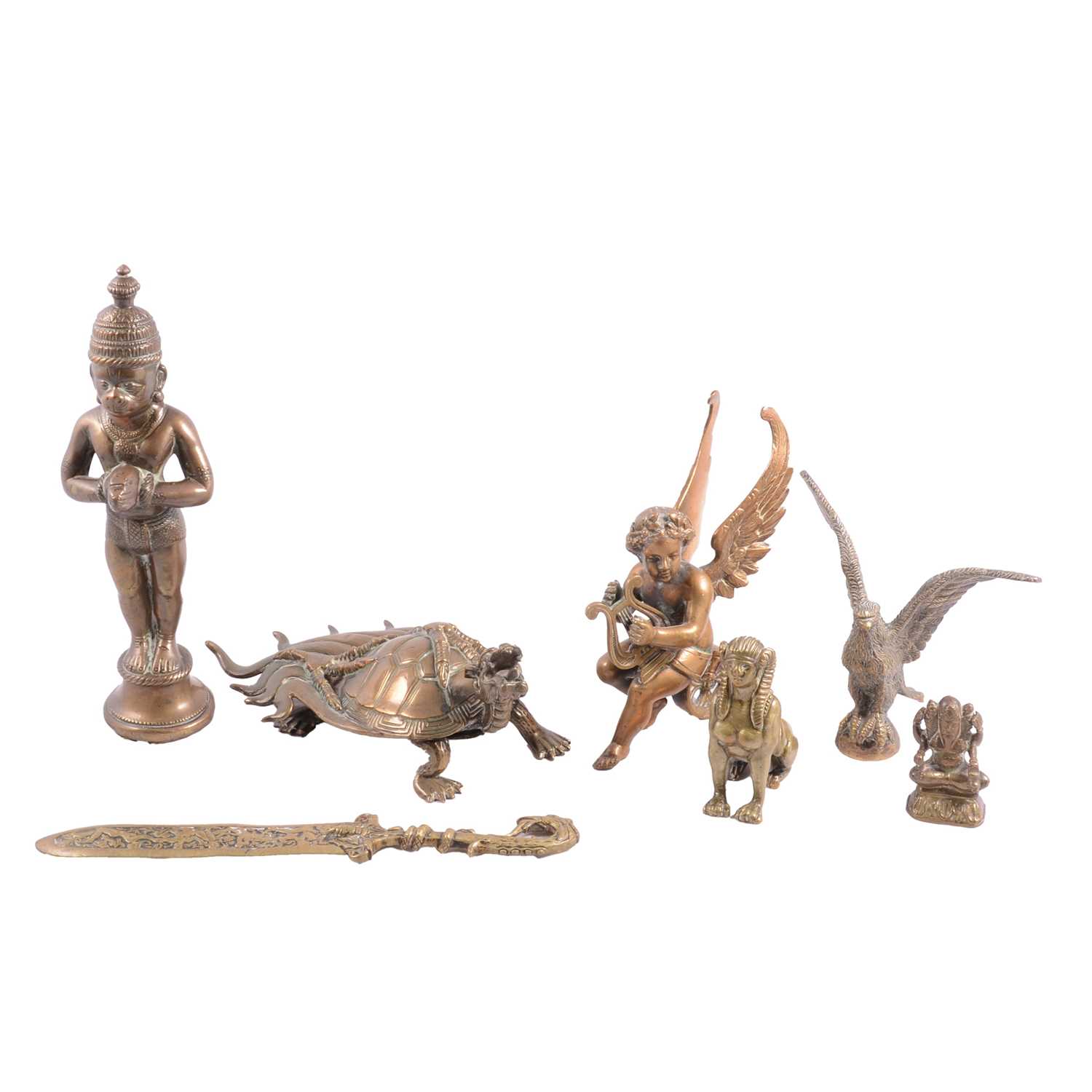 Lot 96 - Various brass and metal models,