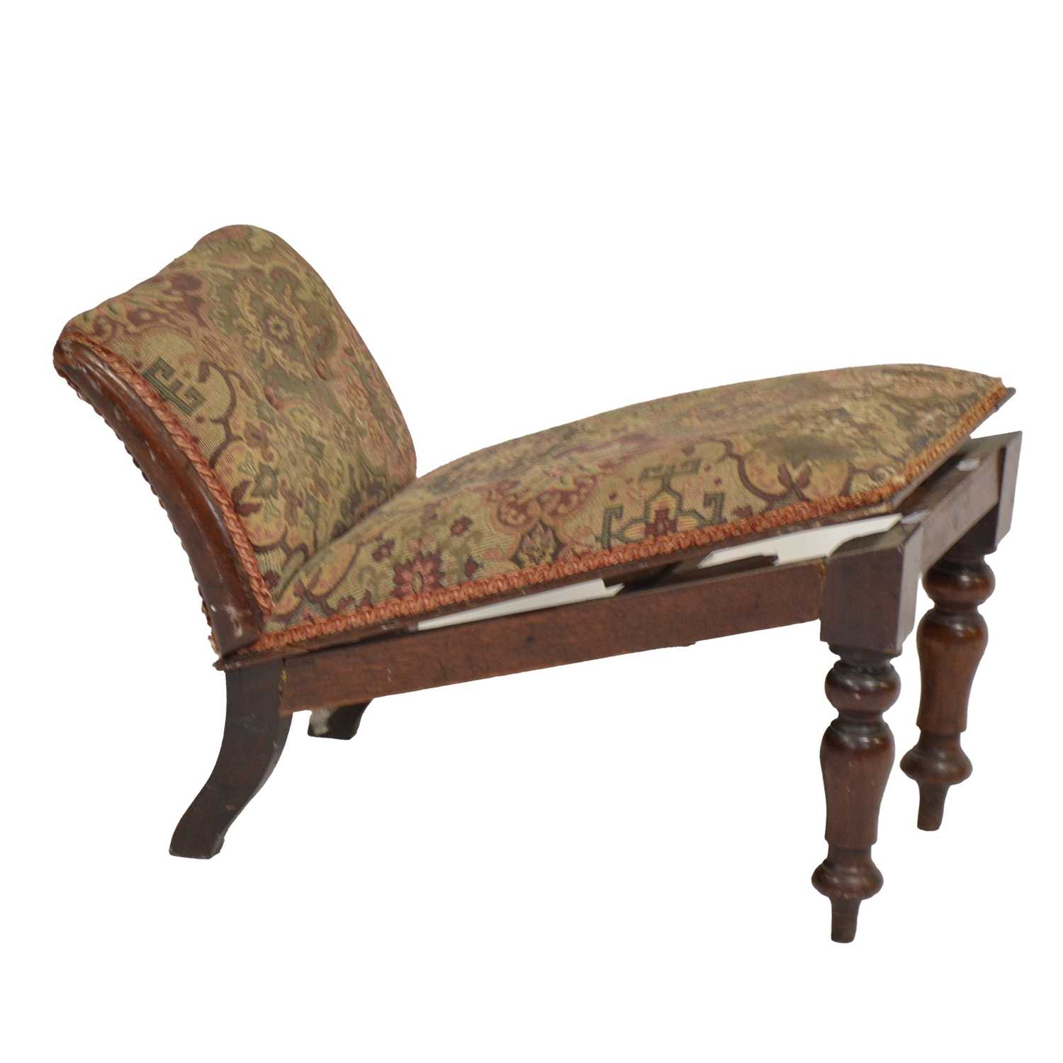 Lot 281 - Mahogany gout stool,