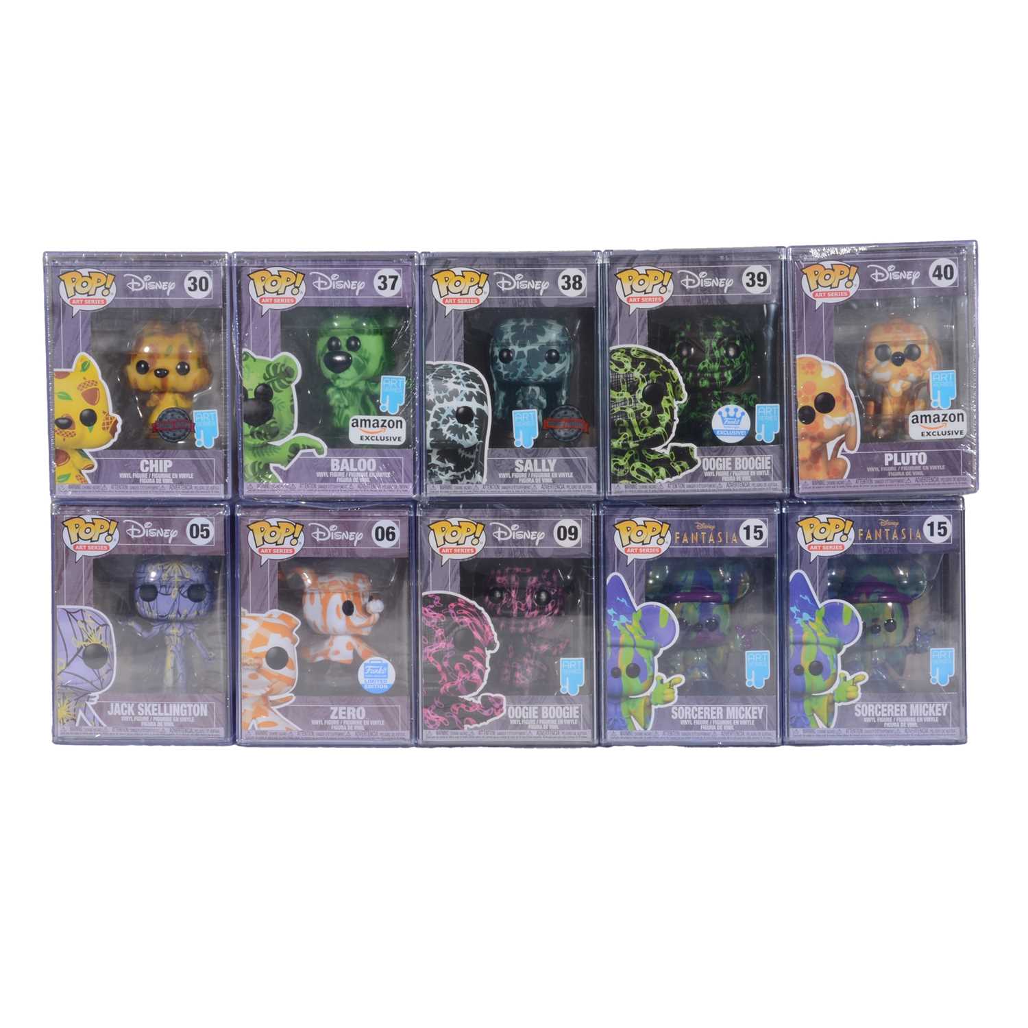 Lot 320 - Funko Pop! 10 Disney Themed Art Series