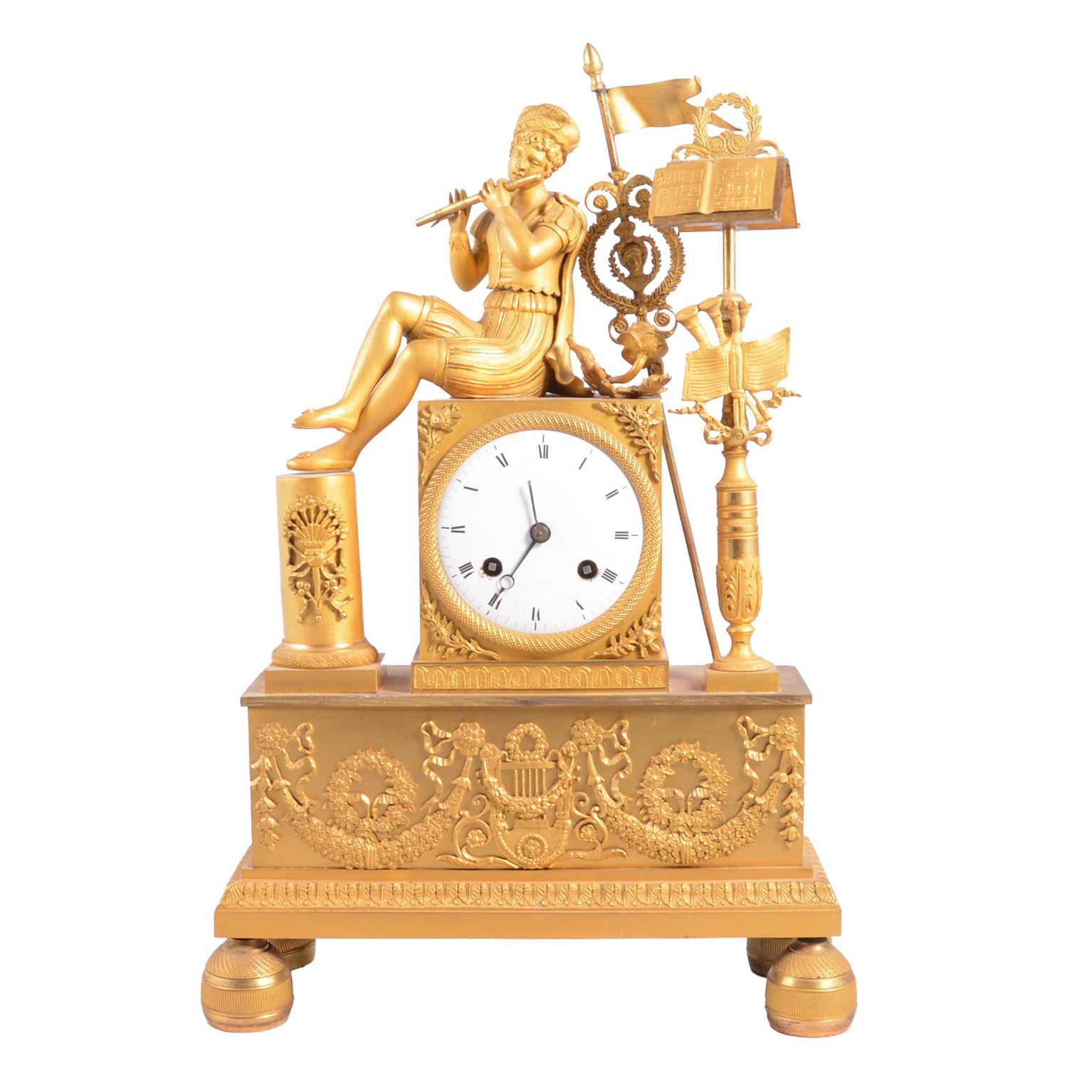 Lot 87 - Charles X gilt metal mantel clock