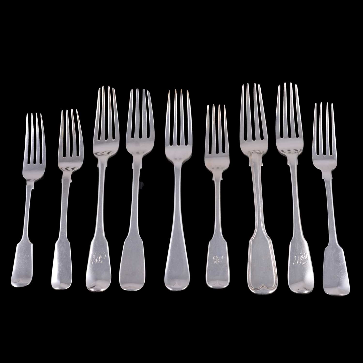 Lot 87 - Mixed collection of silver forks,