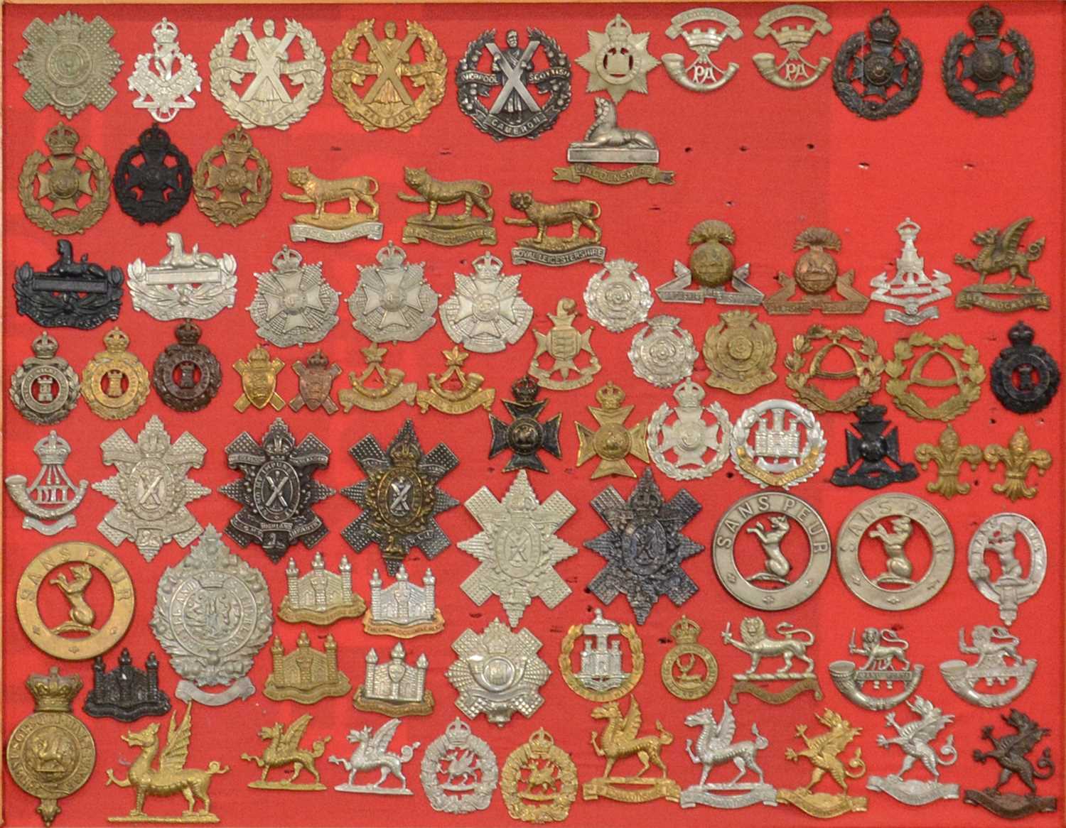 Lot 201 - Collection of British Military cap badges,