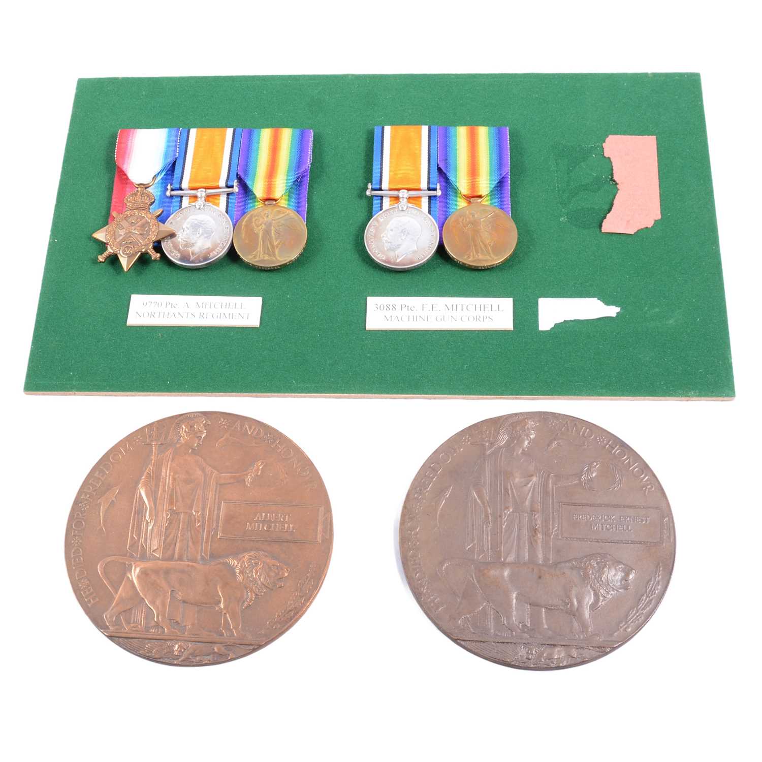 Lot 122 - Pte. A Mitchell 9770. Northants Regiment,