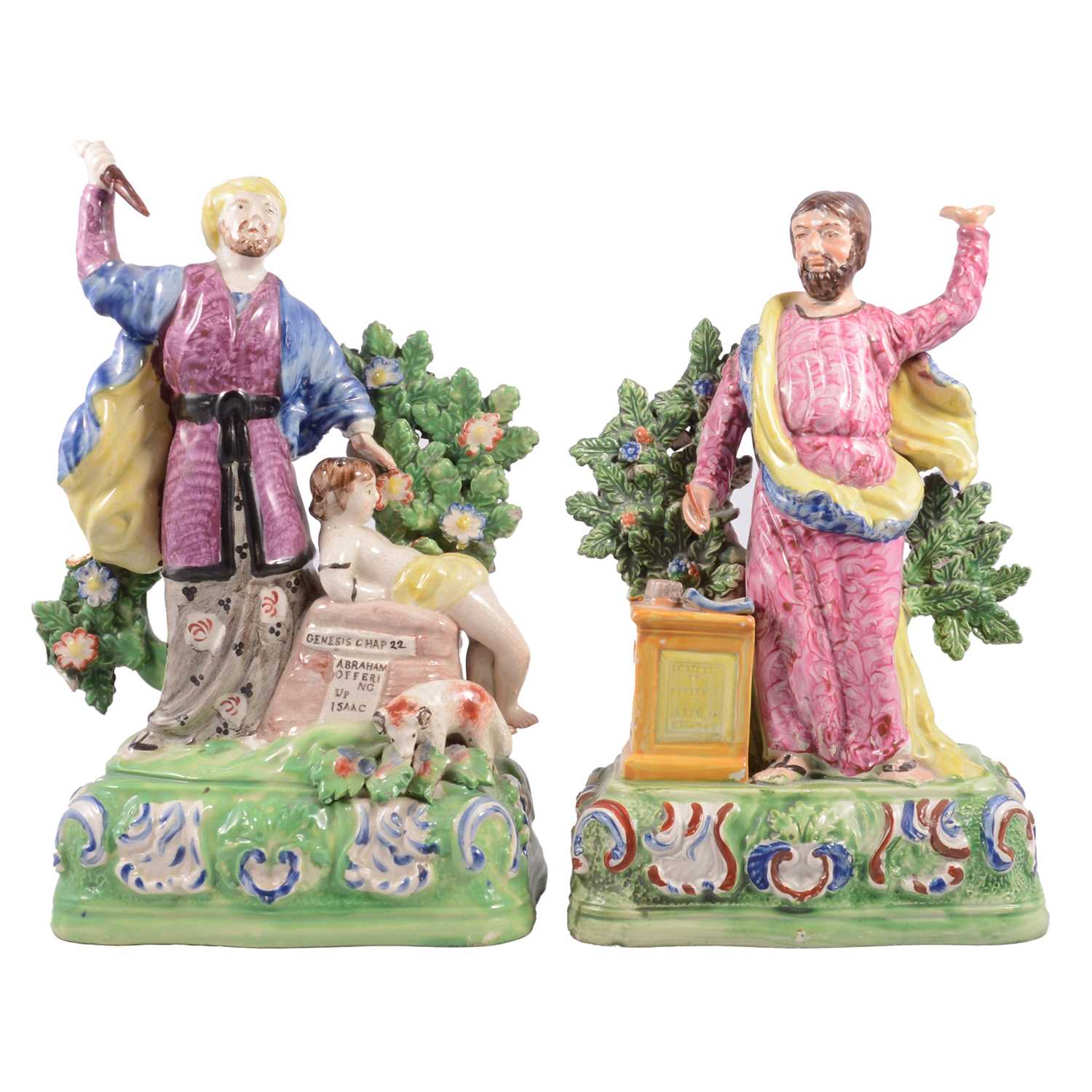 Lot 9 - Two Staffordshire earthenware group of the