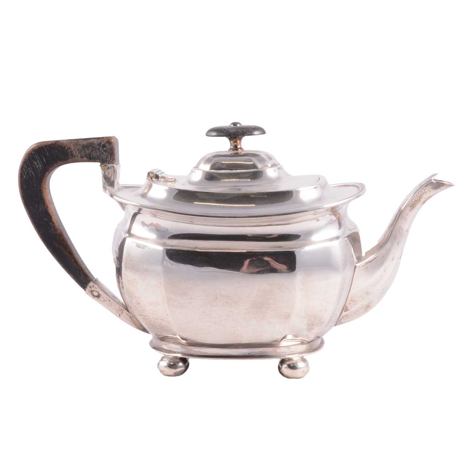 Lot 252 - Silver teapot,