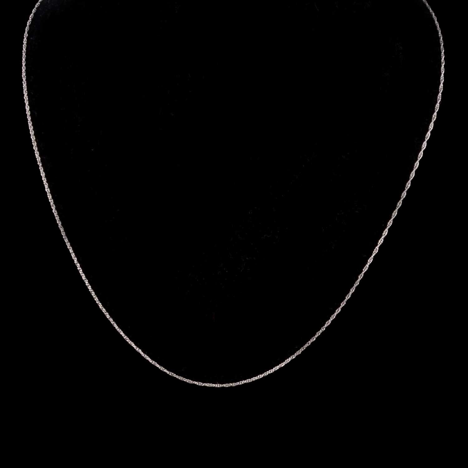 Lot 301 - Two white metal chain necklaces.
