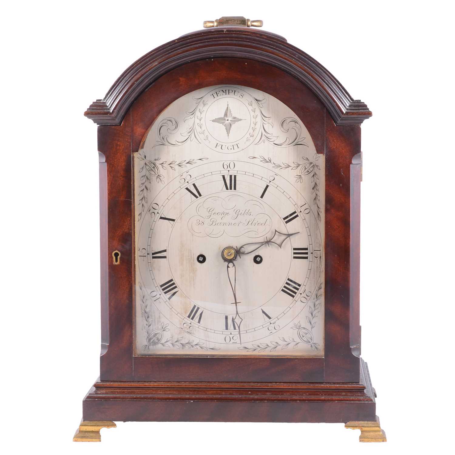 Lot 218 - George Gibbs; mahogany bracket clock,