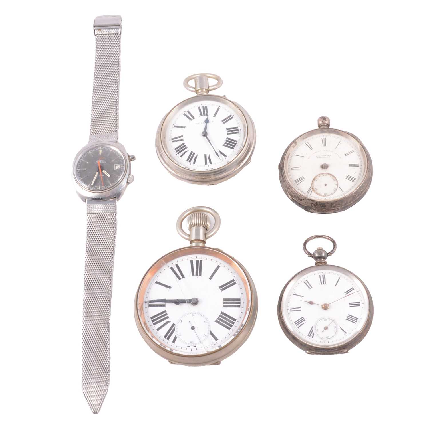 Lot 190 - Omega wristwatch, pocket watch movements,