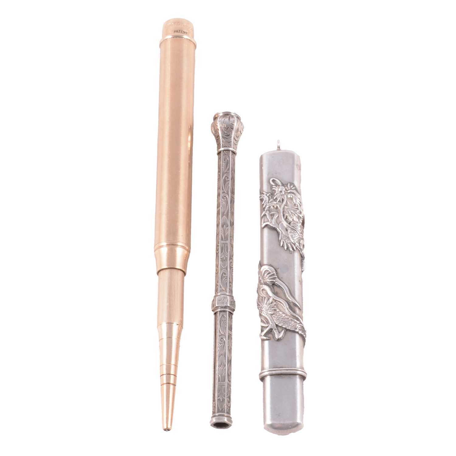 Lot 387 - S Mordan & Co 9 carat gold pencil,