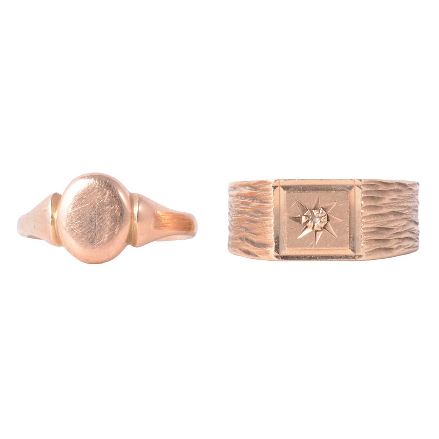 Lot 124 - Two 9 carat gold signet rings.