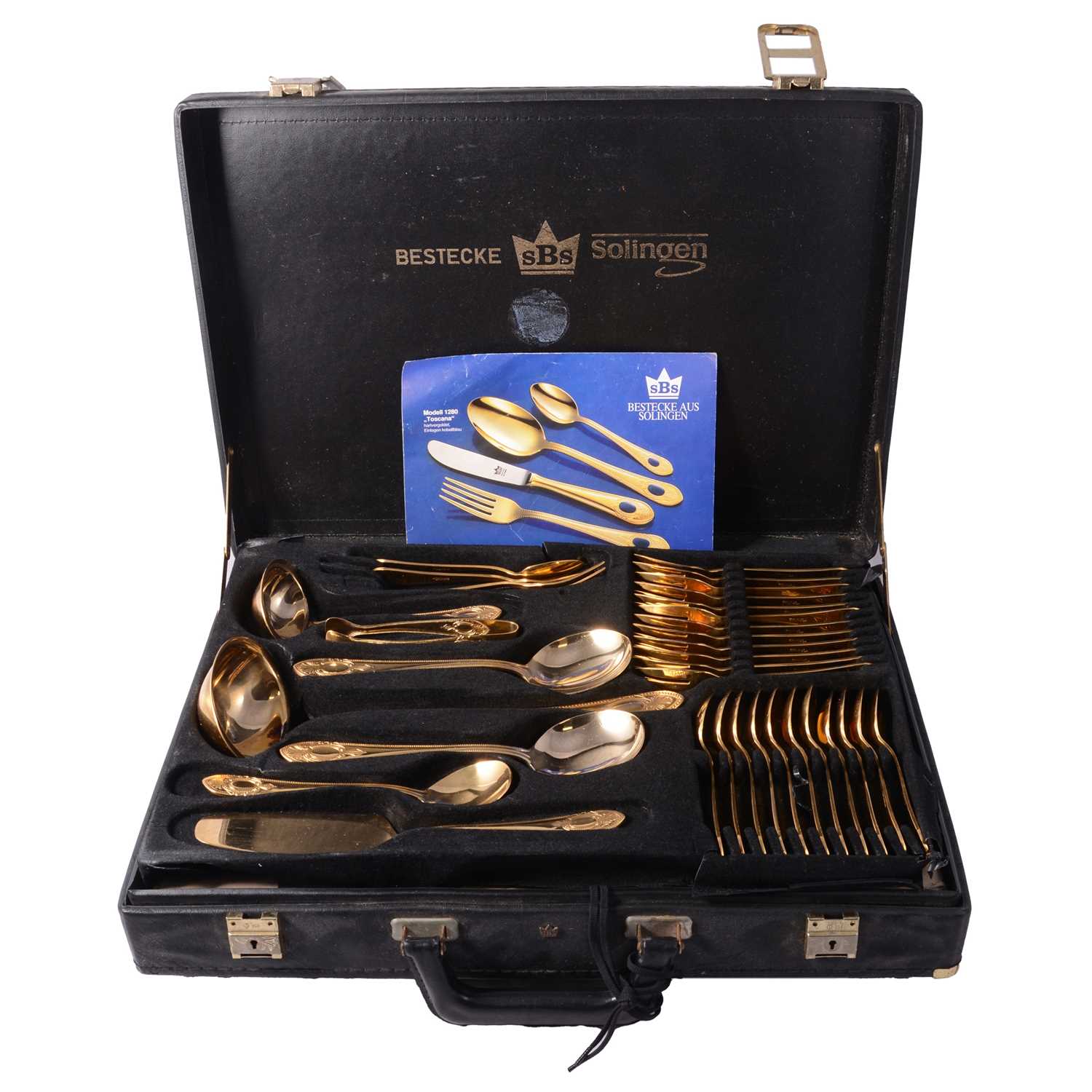 Lot 129 - Bestecke Solingen canteen of gold-plated