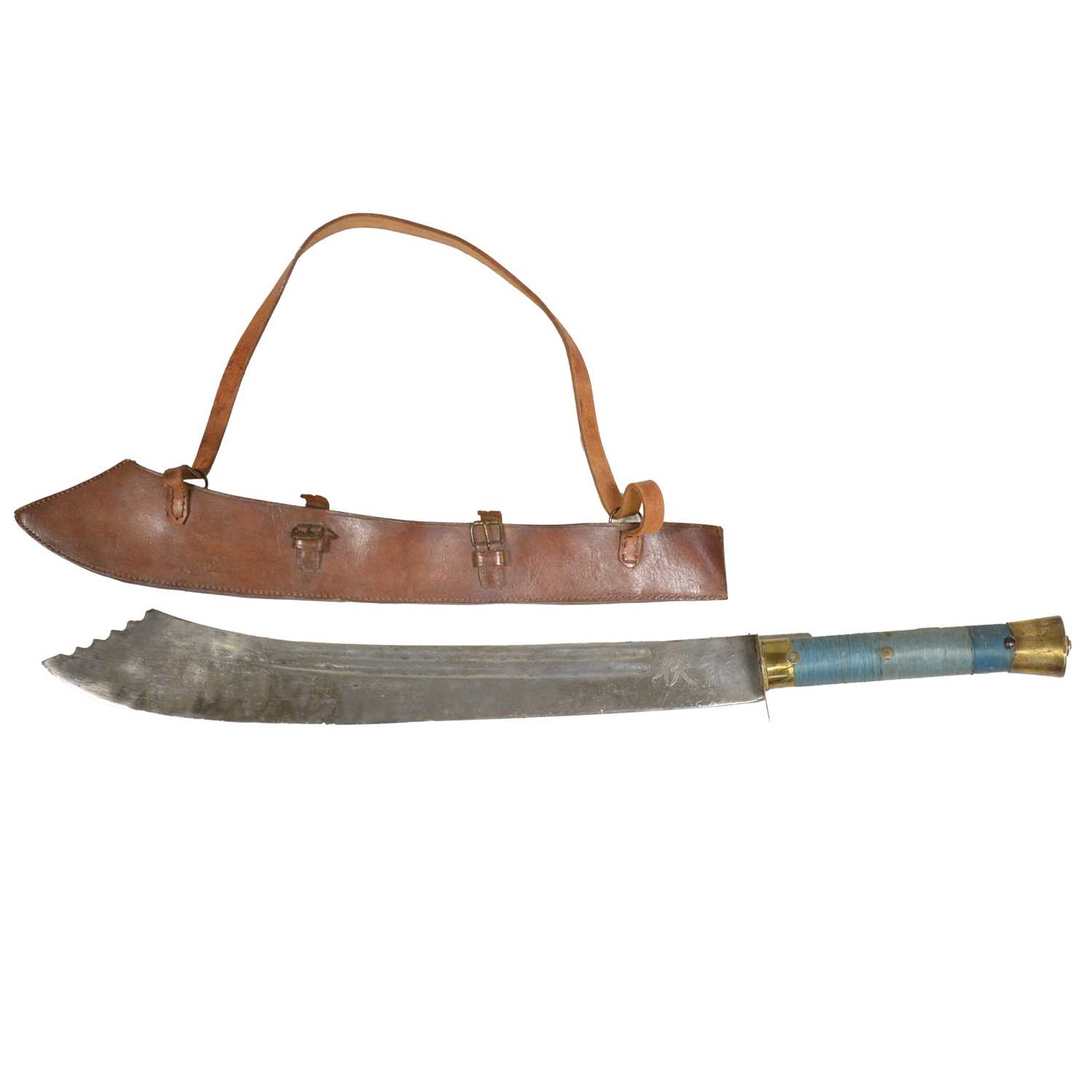 Lot 121 - Chinese dadao sword in leather scabbard