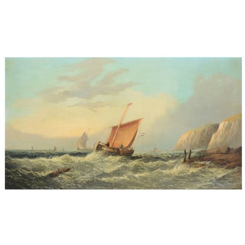 Lot 260 - Circle of Edwin Ellis, Fishing boats off the