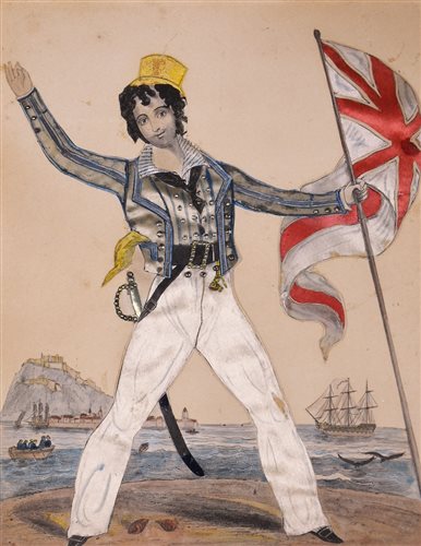 Lot 576 - Three Victorian collages, depicting sailors,