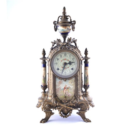 Lot 443 - Reproduction French clock, cast case with