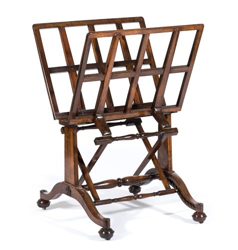 Lot 307 - Victorian rosewood folio stand, with two