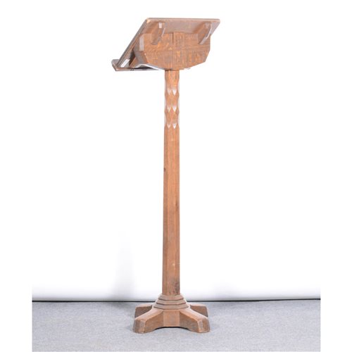 Lot 351 - A carved oak lectern, chamfered octagonal