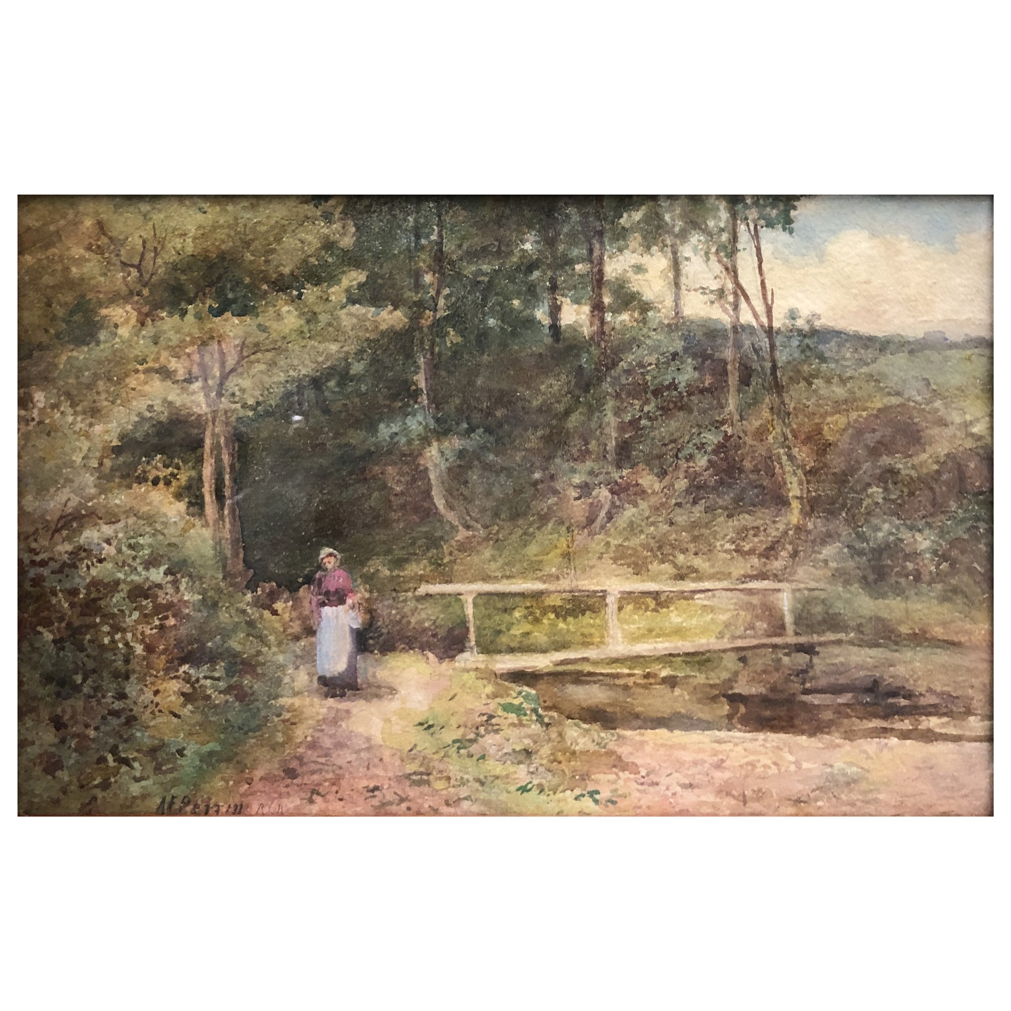 Lot 291 - G H Jenkins, Woodland river, watercolour;