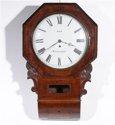 Lot 318 - A Scottish mahogany cased wall clock, signed