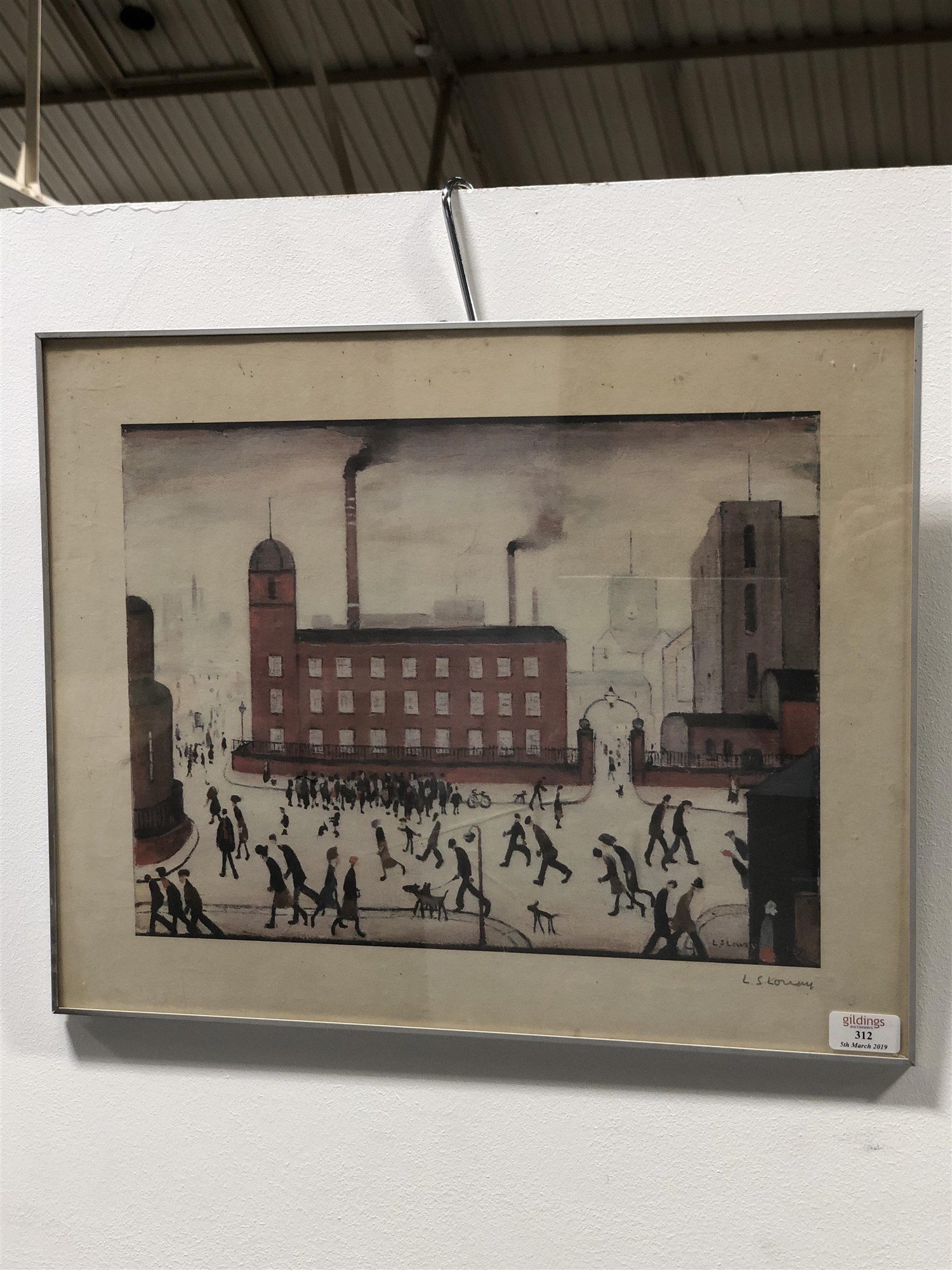 Lot 312 - Laurence Stephen Lowry, Mill Scene, offset