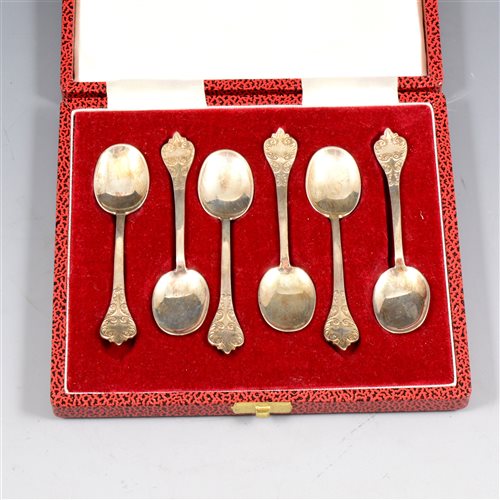 Lot 190 - A cased set of six silver reproduction