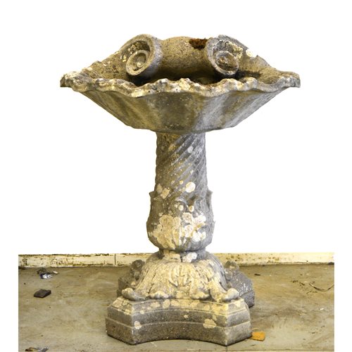 Lot 394 - Pair of Baroque style cast concrete bird