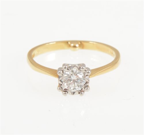 Lot 207 - A diamond solitaire stone ring, the