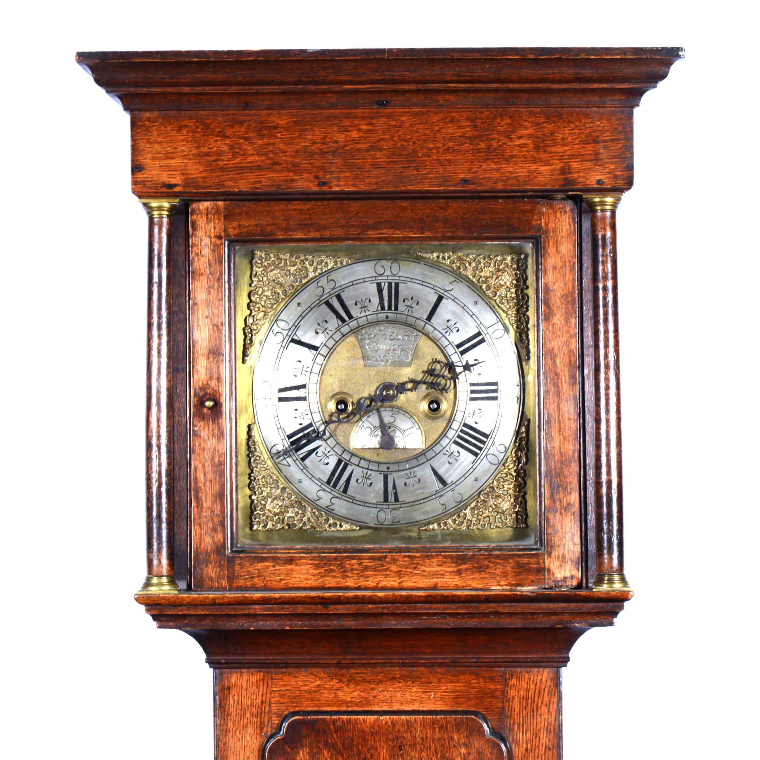 Lot 461 - Oak longcase clock,