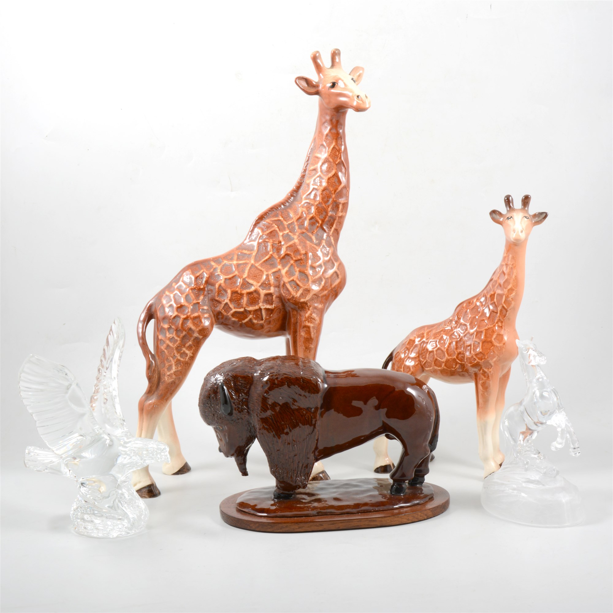 Lot 48 - Two Melba ware pottery models of Giraffes, a